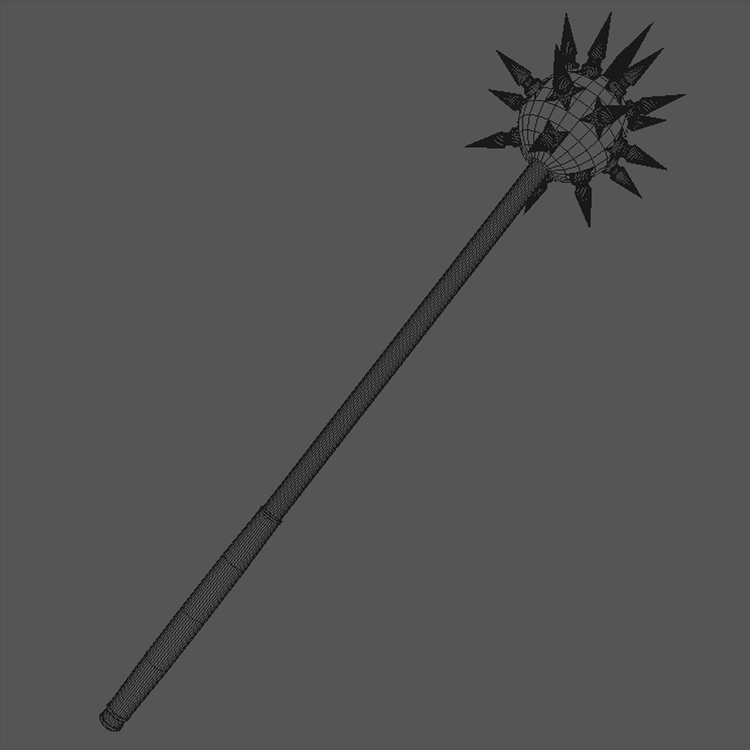 C4d Medieval Spiked Ball Mace