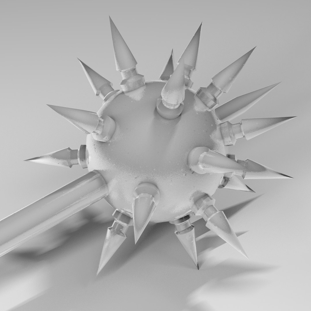 C4d Medieval Spiked Ball Mace