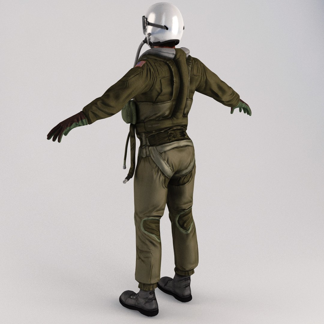 Military Pilot V4 Static 3d 3ds