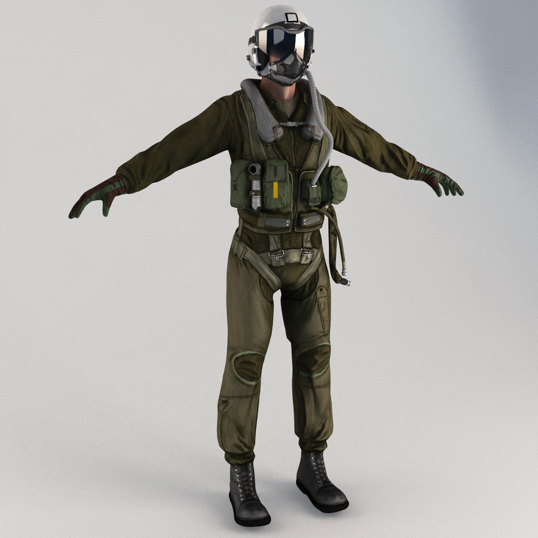 Military Pilot V4 Static 3d 3ds
