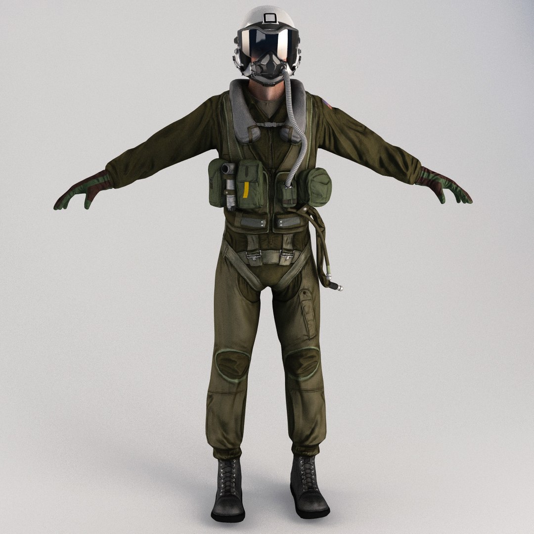 Military Pilot V4 Static 3d 3ds