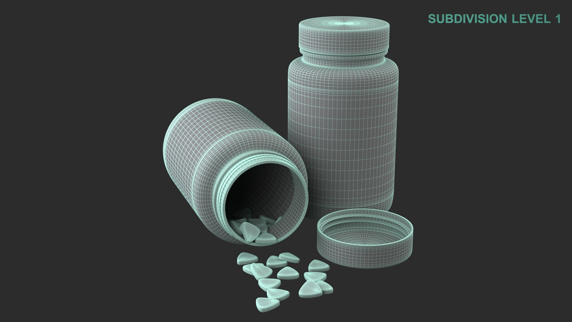 3D Medicine Bottle With Pills Model - TurboSquid 2151619