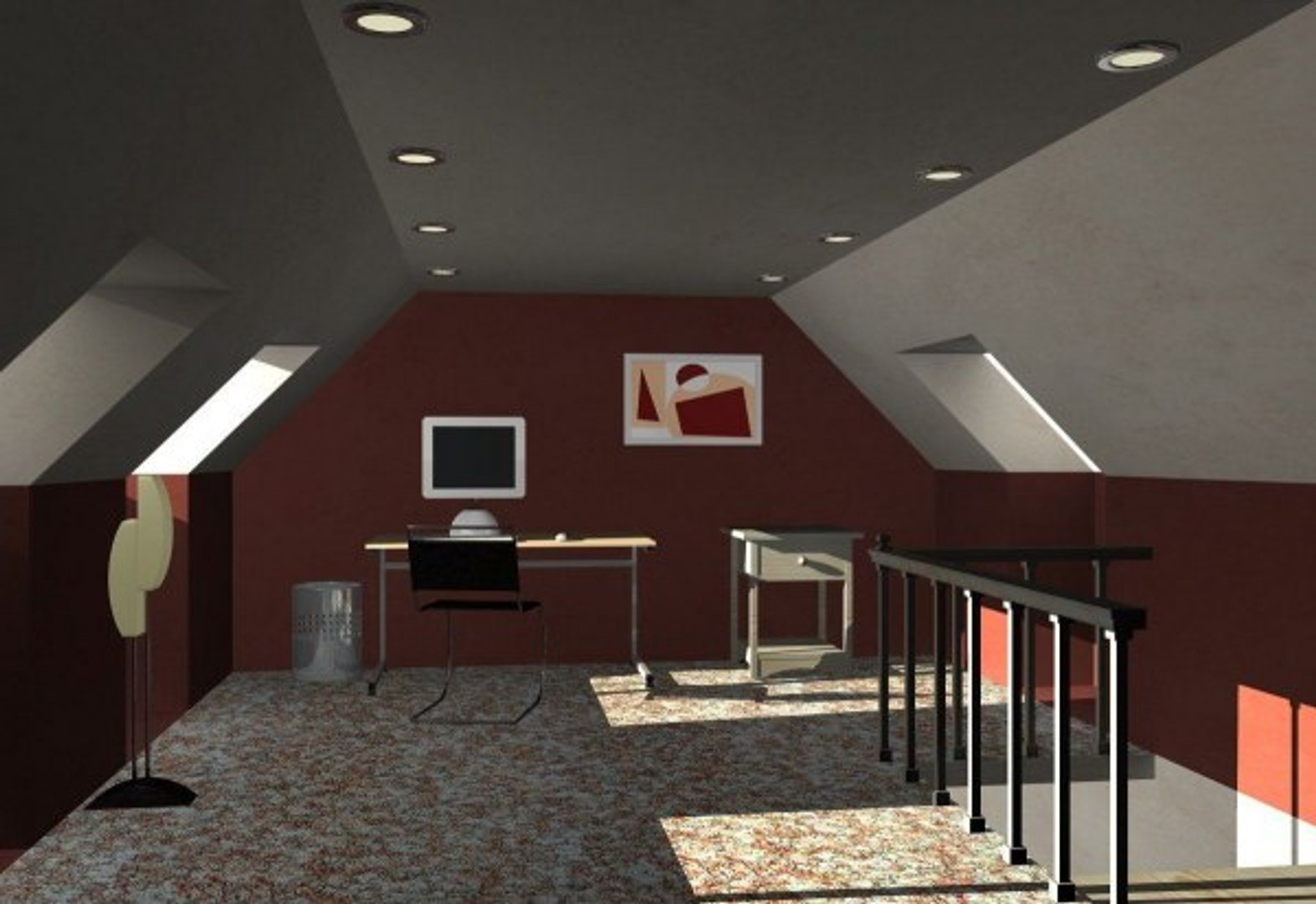 3d Attic Interior