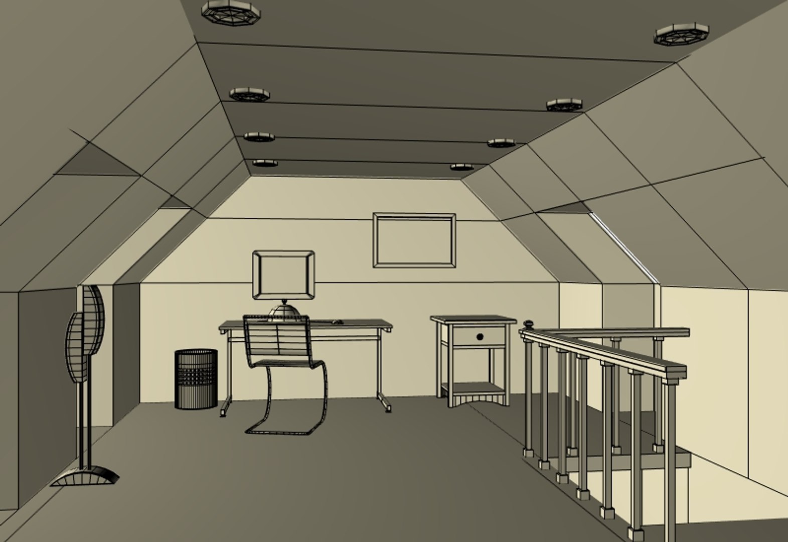 3d Attic Interior