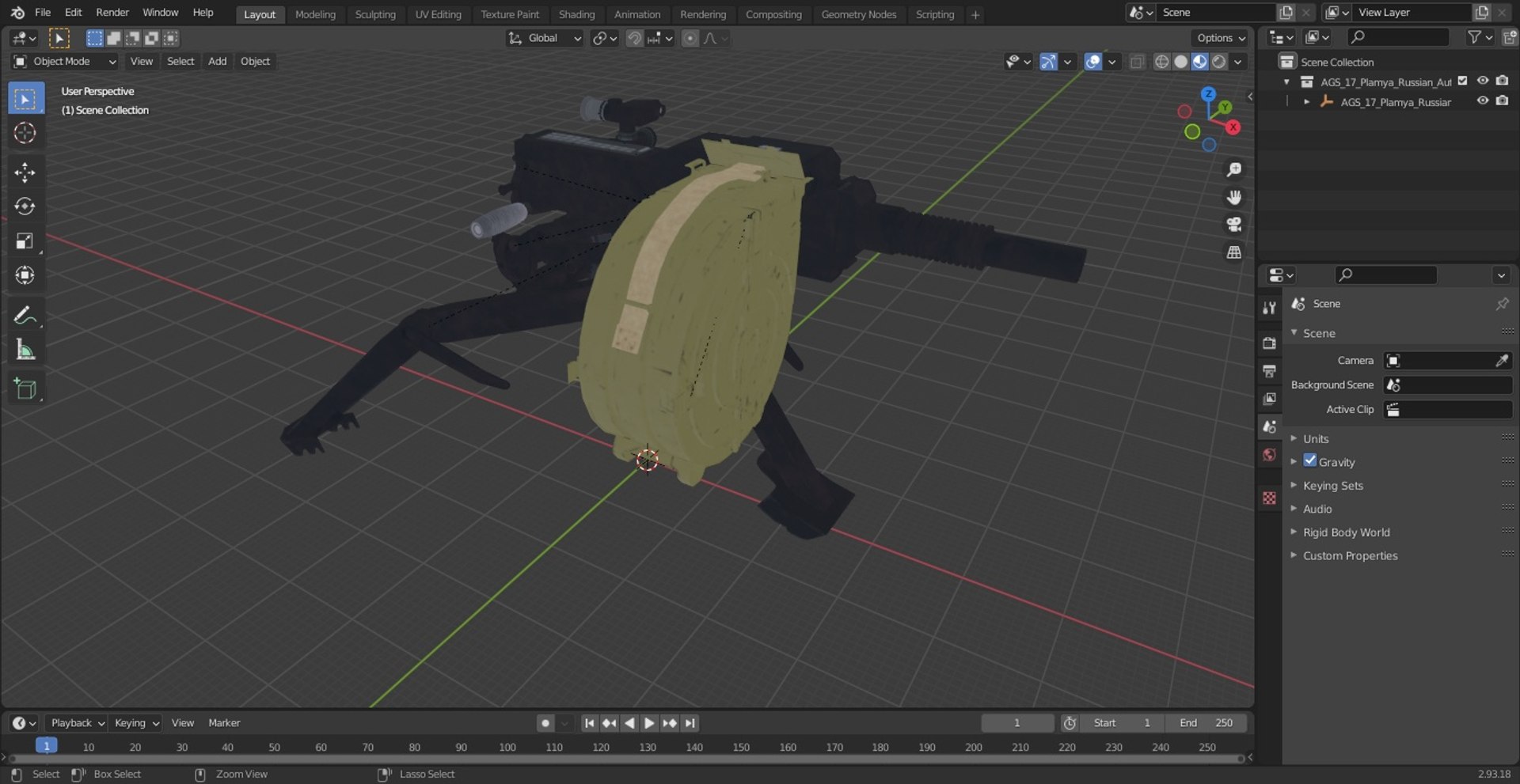 3D AGS-17 Plamya Russian Automatic Grenade Launcher - TurboSquid 2098691