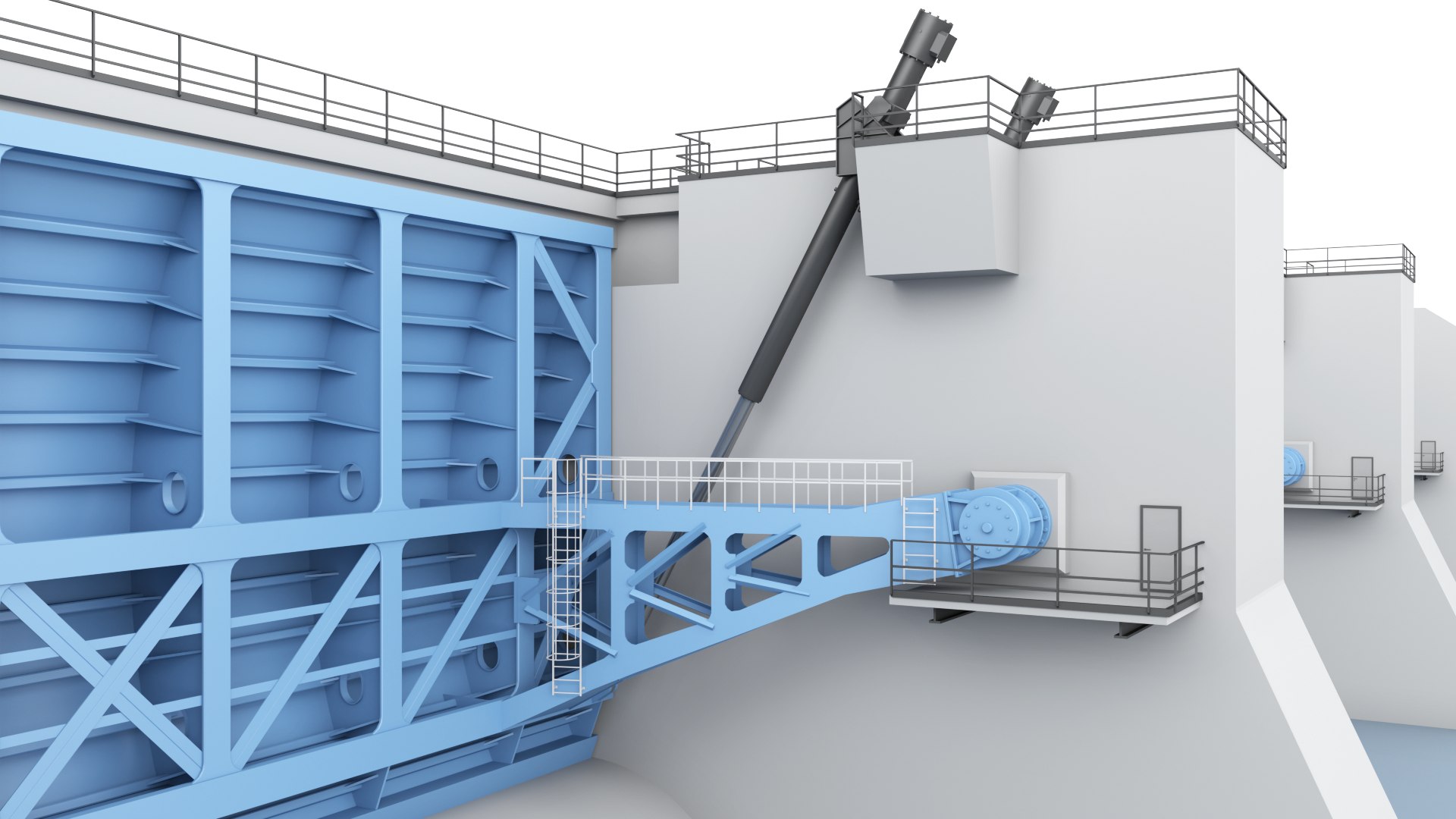 Dam Sluice Gate 3D Model - TurboSquid 1835227