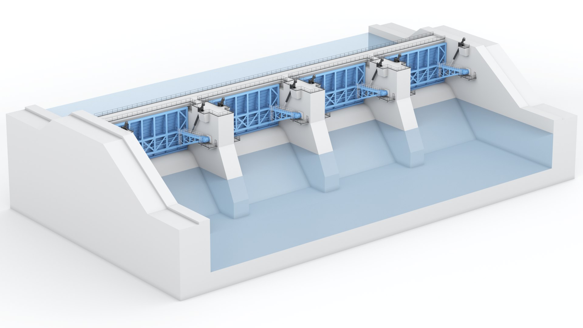 Dam Sluice Gate 3D Model - TurboSquid 1835227