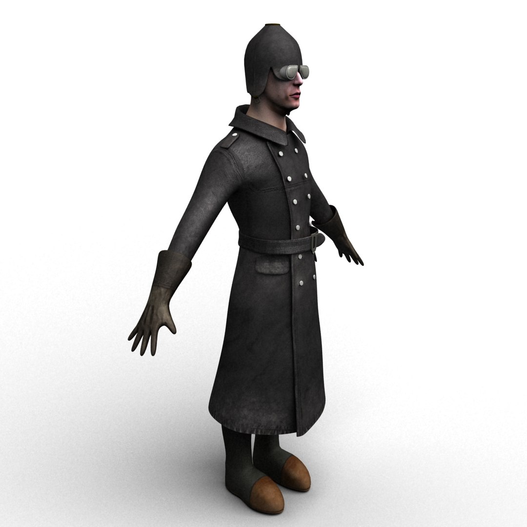 Rigged Ww1 German Pilot 3d Model