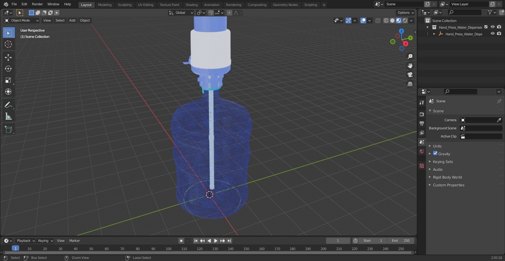 Hand Press Water Dispenser Tap With 20L Bottle 3D - TurboSquid 2155789