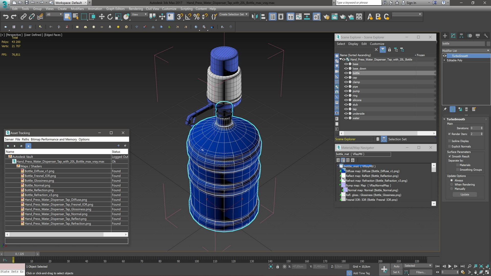 Hand Press Water Dispenser Tap With 20L Bottle 3D - TurboSquid 2155789