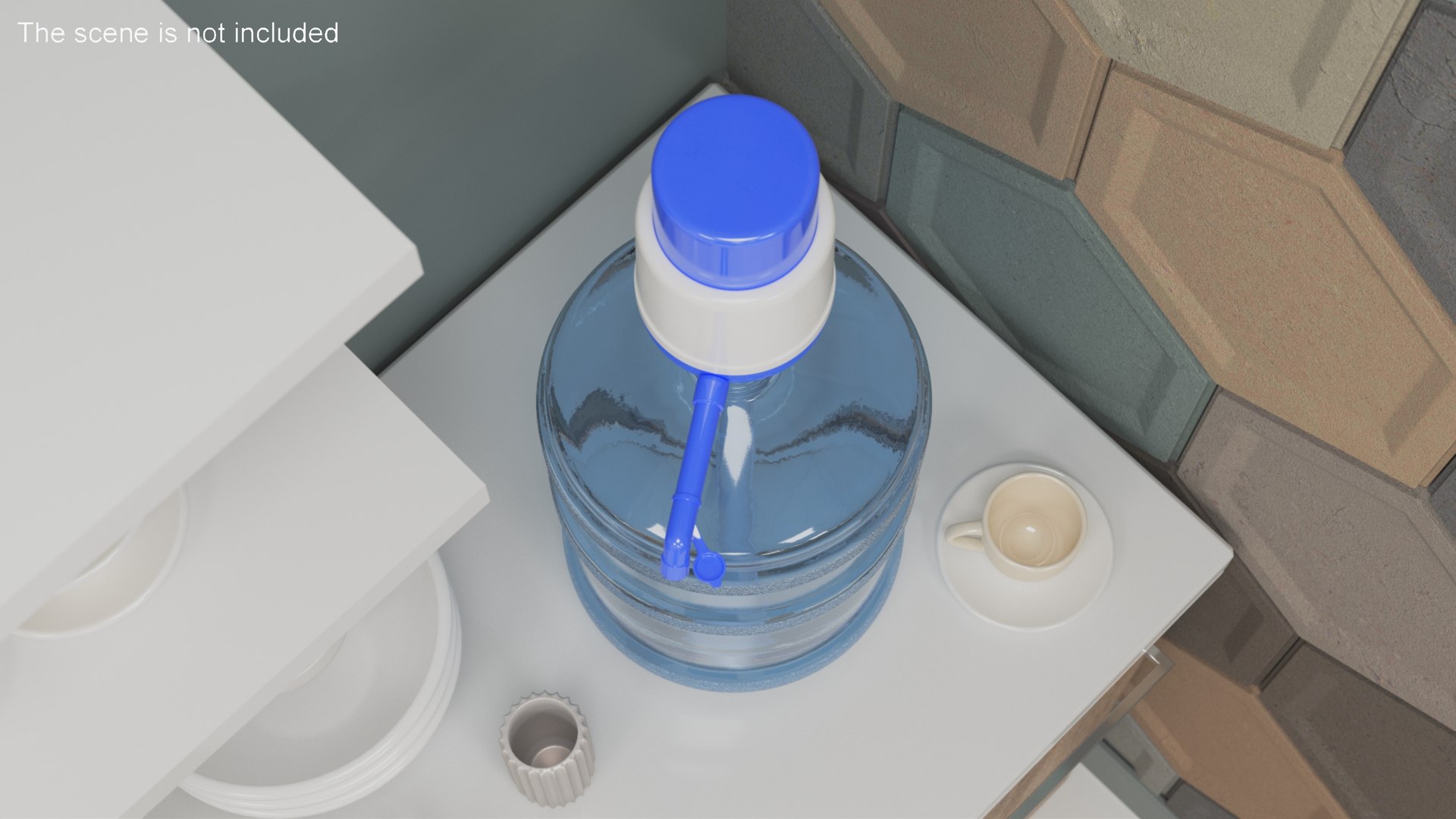 Hand Press Water Dispenser Tap With 20L Bottle 3D - TurboSquid 2155789