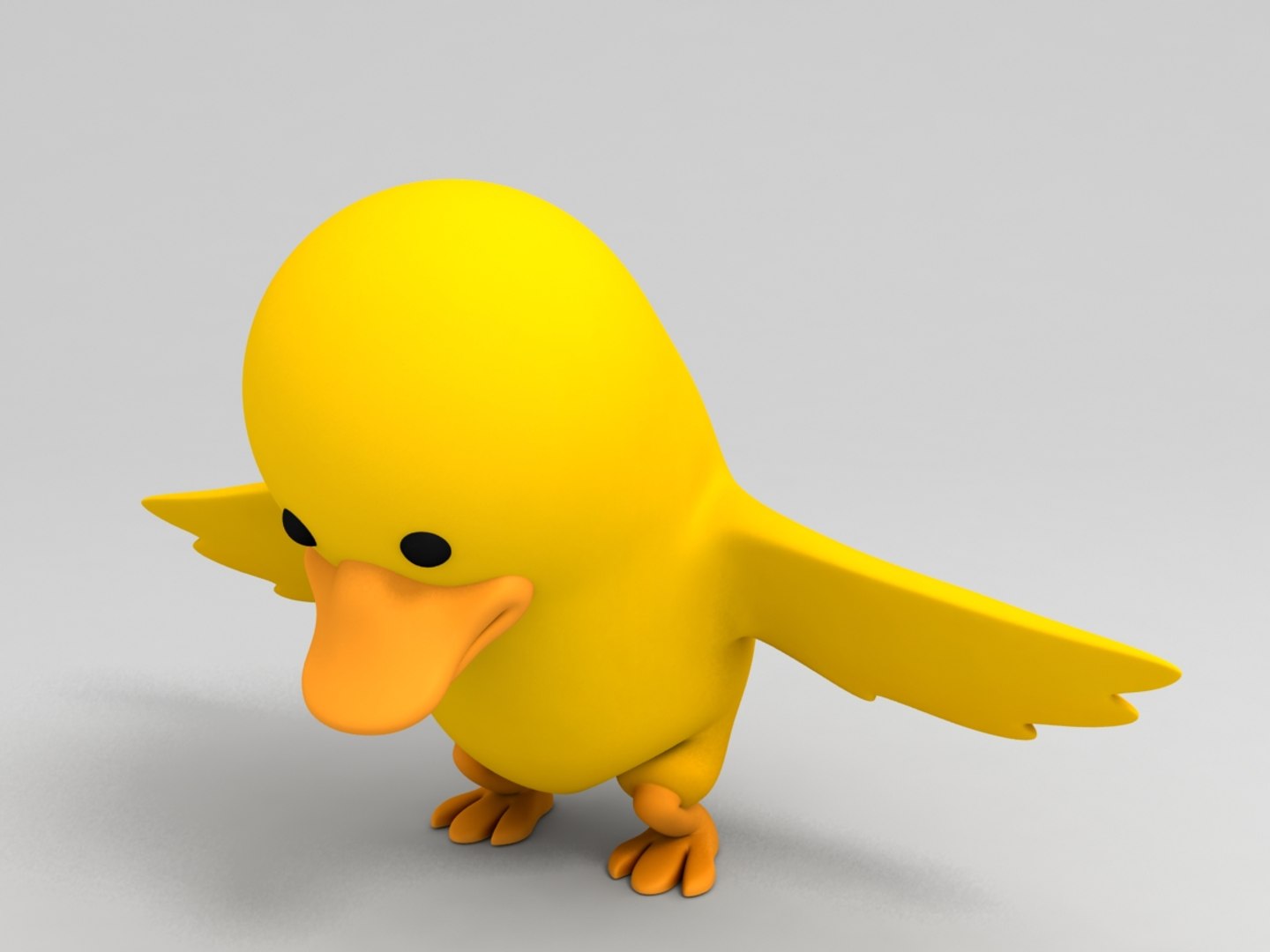 Yellow Duck Character Cartoon 3D Model - TurboSquid 1274563