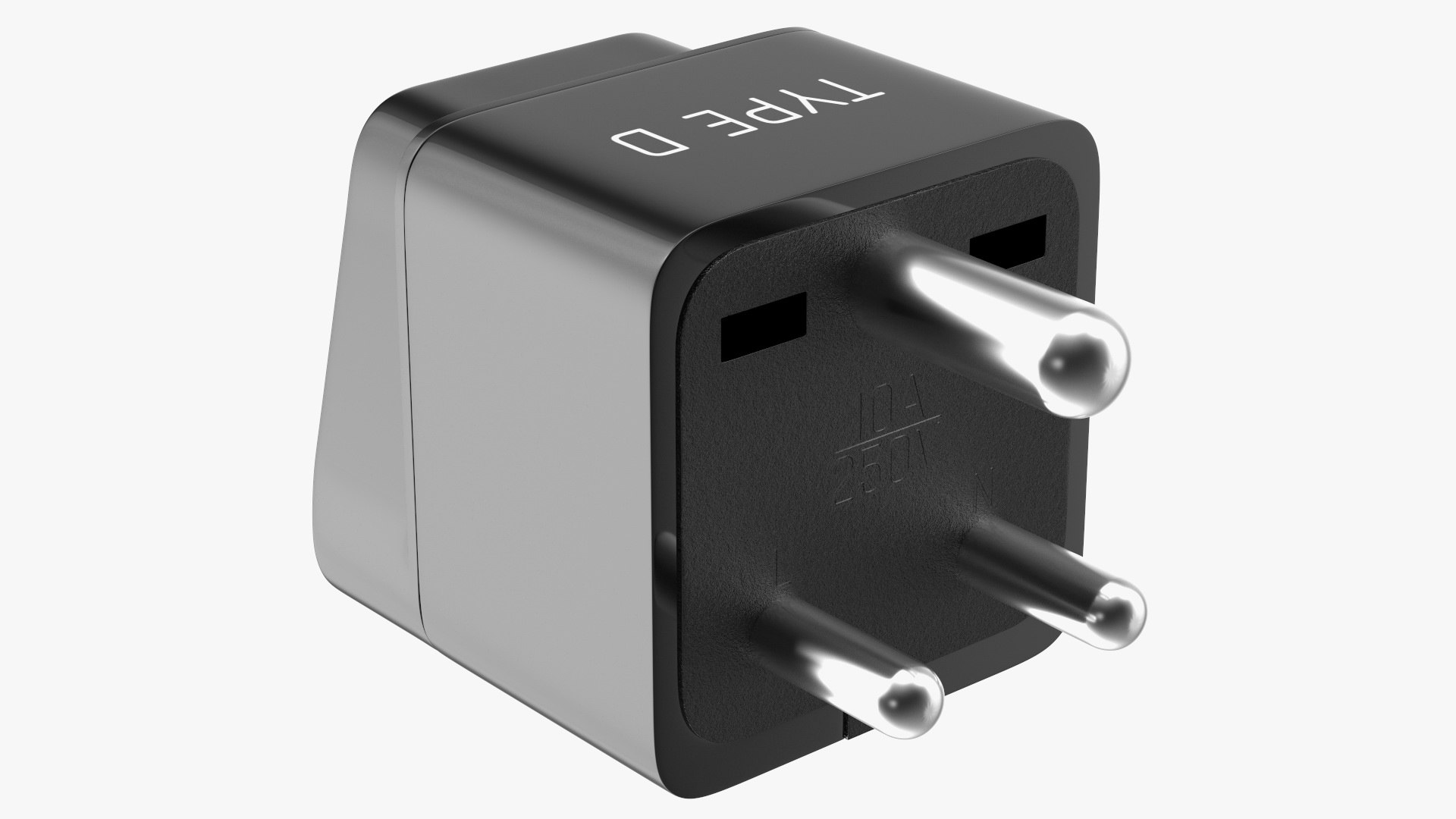Type D Electrical Plug Adapter Black 3D Model - TurboSquid 1838647