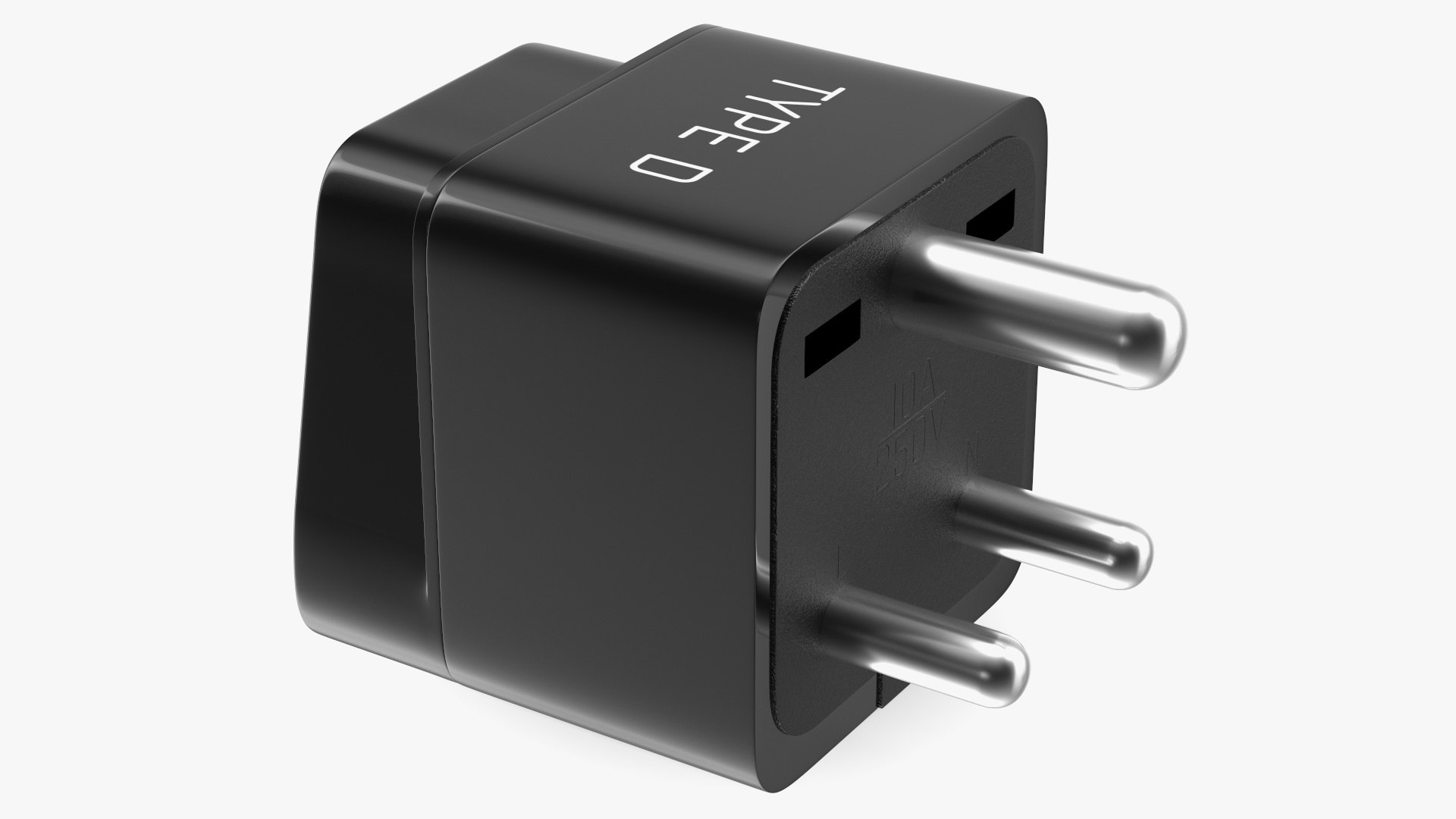 Type D Electrical Plug Adapter Black 3D model - TurboSquid 1838647