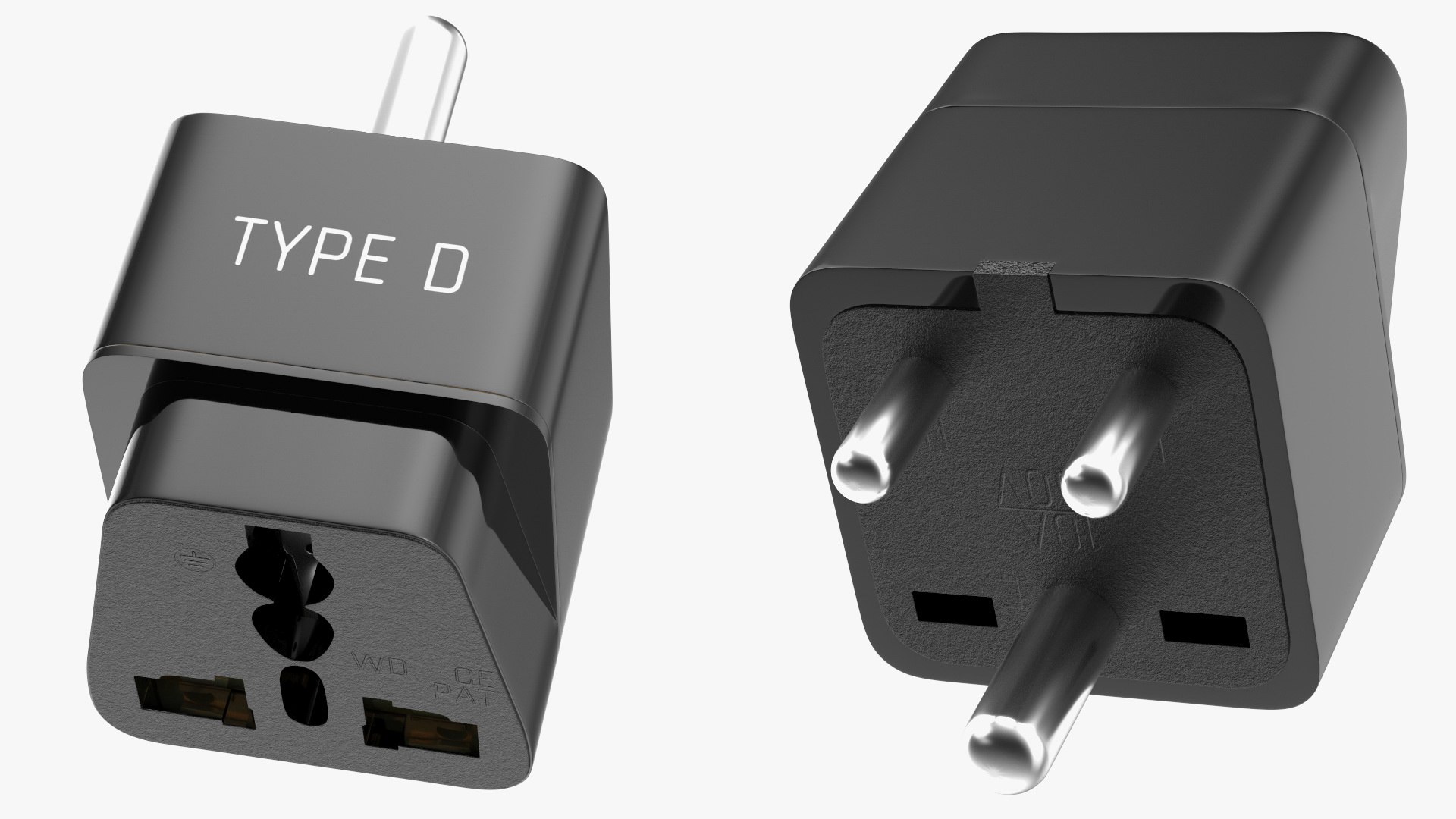 Type D Electrical Plug Adapter Black 3D Model - TurboSquid 1838647