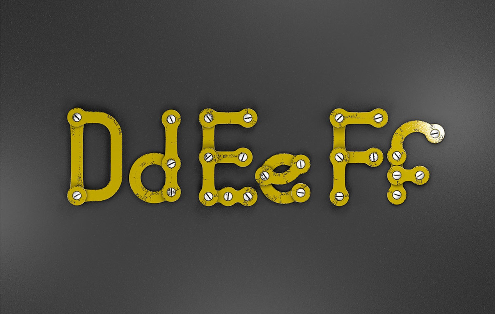 3D def rusty metal alphabet letters model - TurboSquid 1454004
