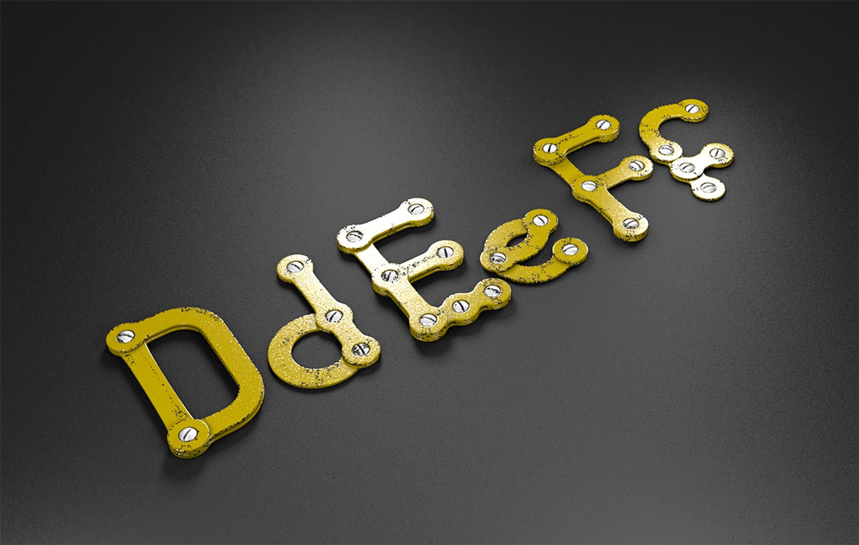 3D Def Rusty Metal Alphabet Letters Model - TurboSquid 1454004