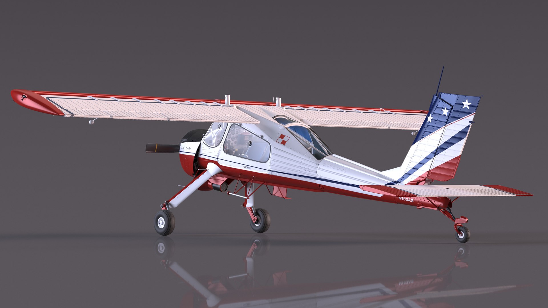 3D Civil Airplane PZL 104 Wilga Flag Color Rigged - TurboSquid 2196970