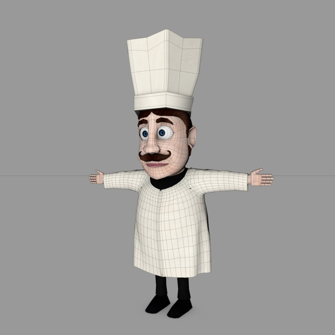 3D Cartoon Chef Model - TurboSquid 1493869