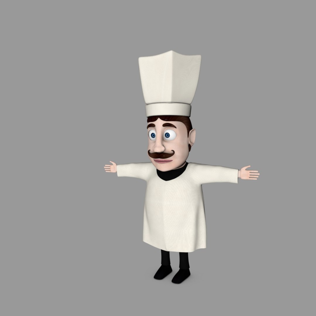 3D Cartoon Chef Model - TurboSquid 1493869