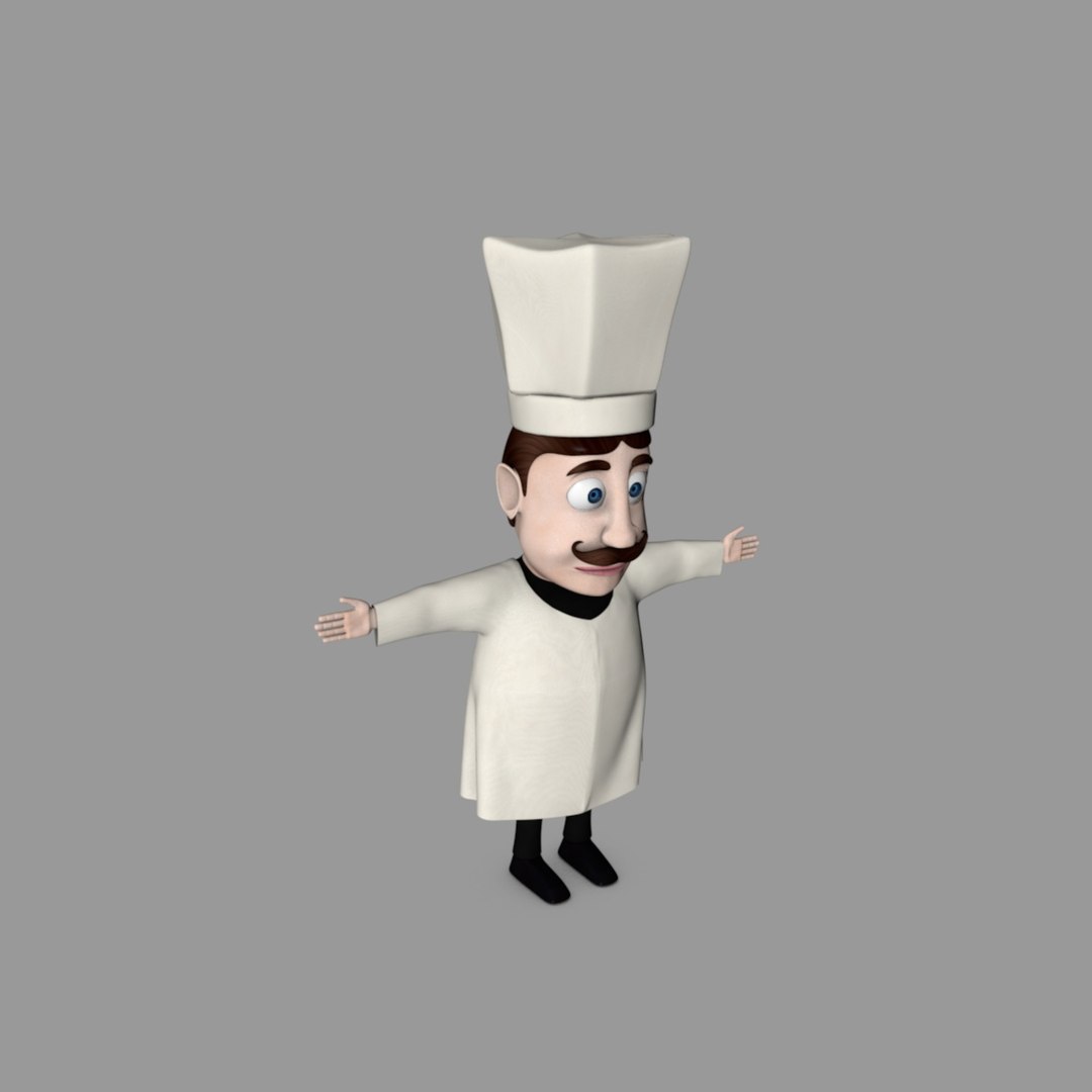 3D Cartoon Chef Model - TurboSquid 1493869