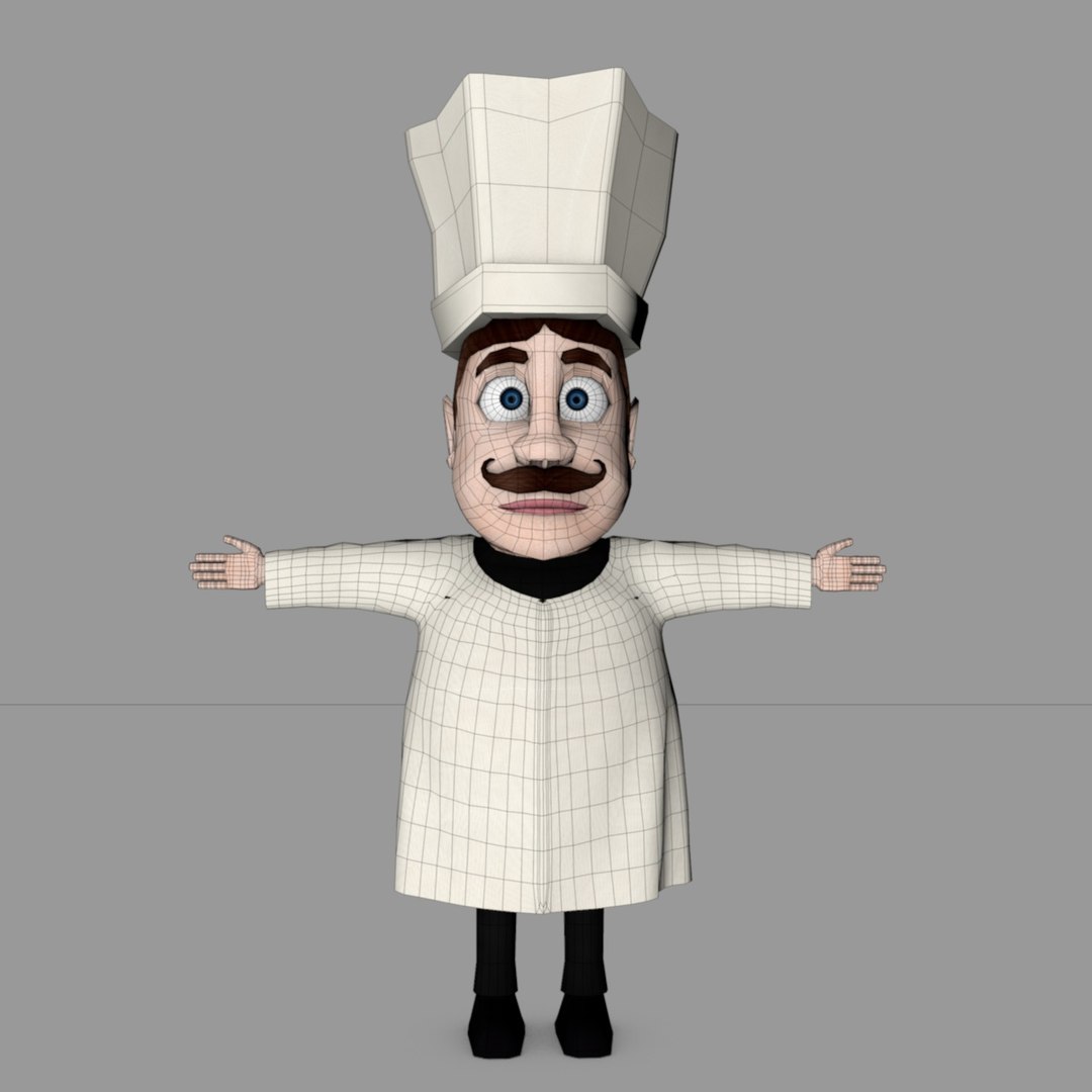 3D Cartoon Chef Model - TurboSquid 1493869