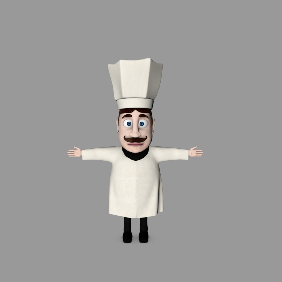 3D Cartoon Chef Model - TurboSquid 1493869