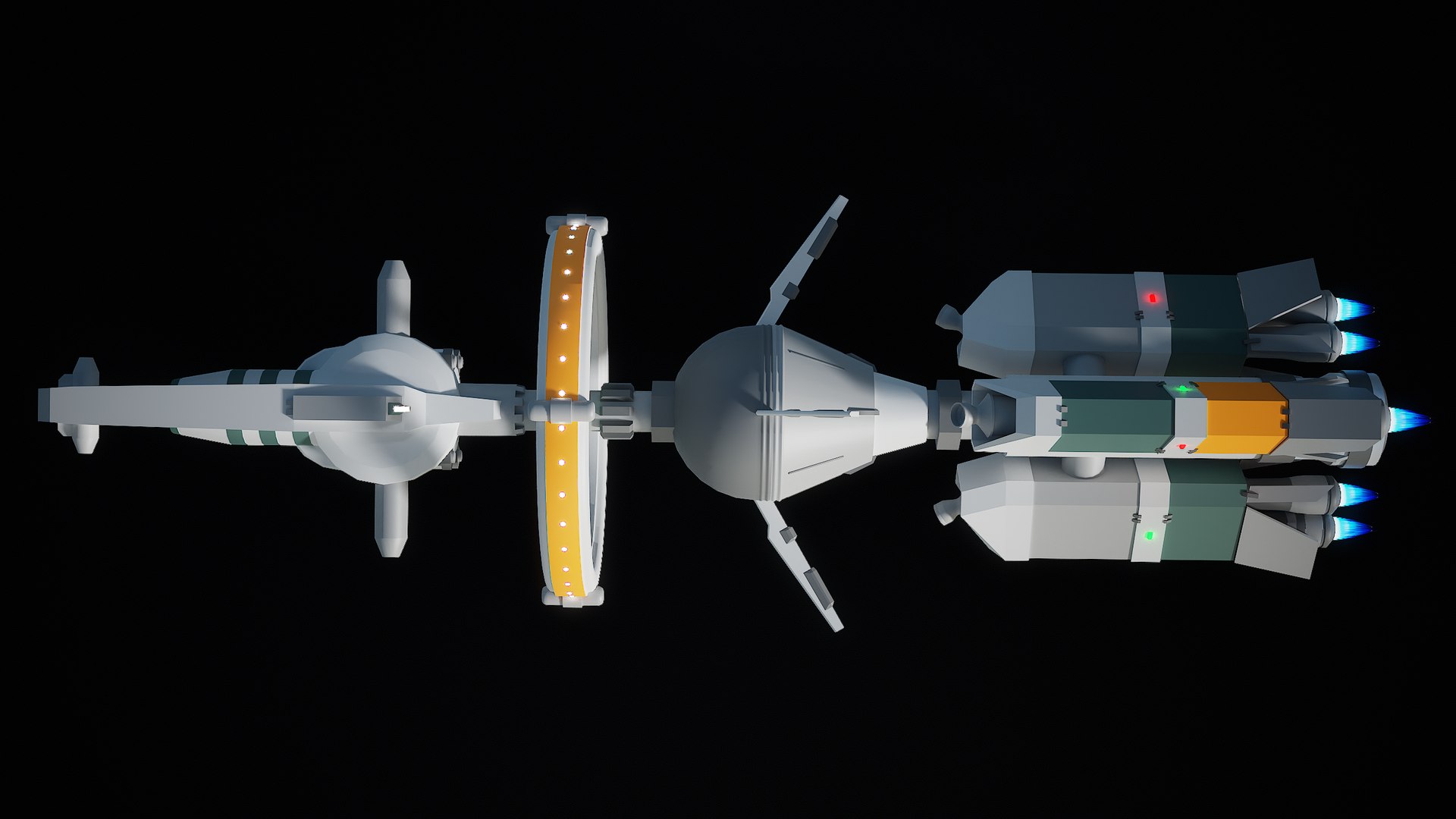 3D Lowpoly Cartoon Command Capital Spaceship 09 Rigged PBR 3D Model - TurboSquid 2153351