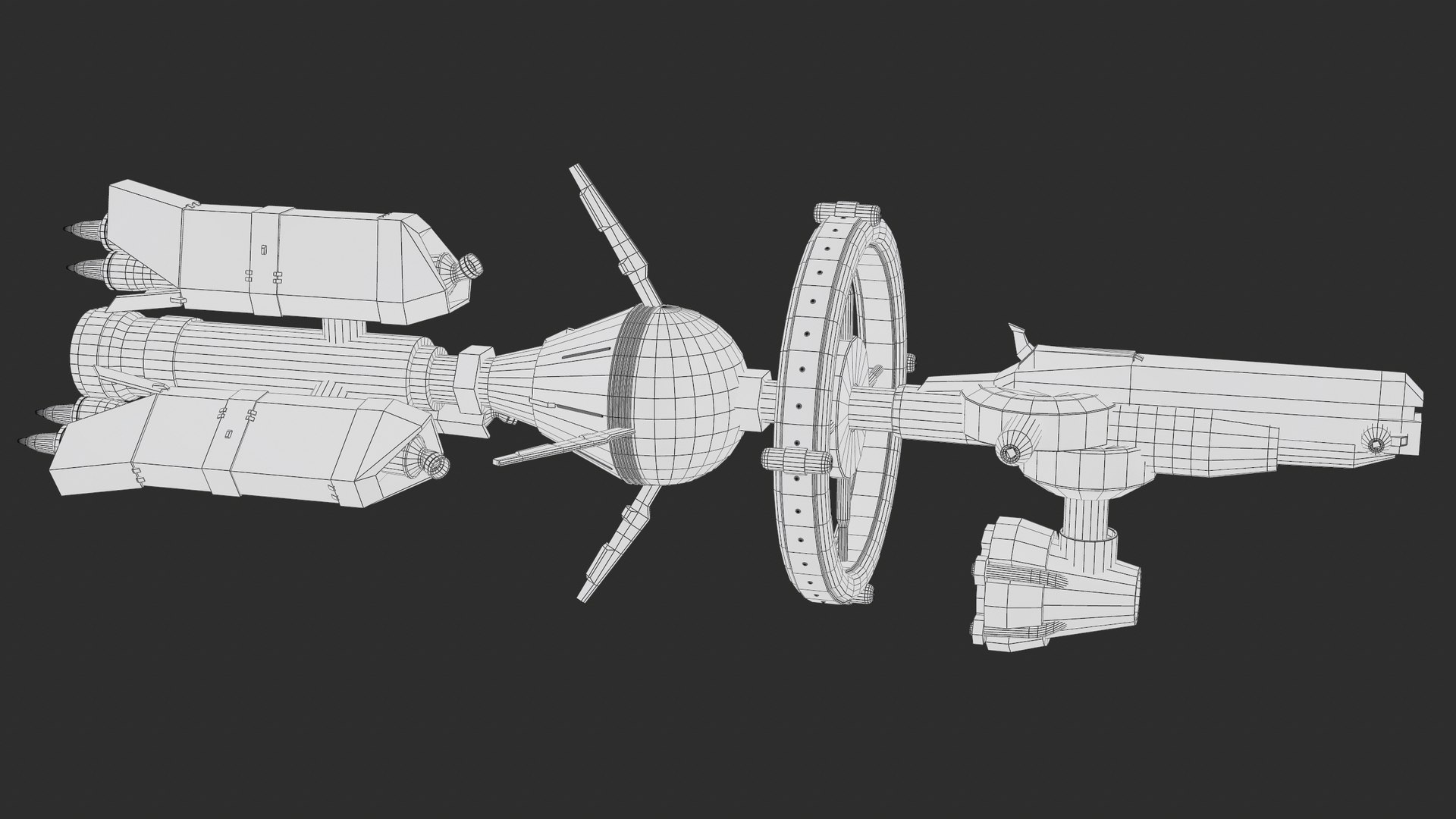 3D Lowpoly Cartoon Command Capital Spaceship 09 Rigged PBR 3D Model - TurboSquid 2153351