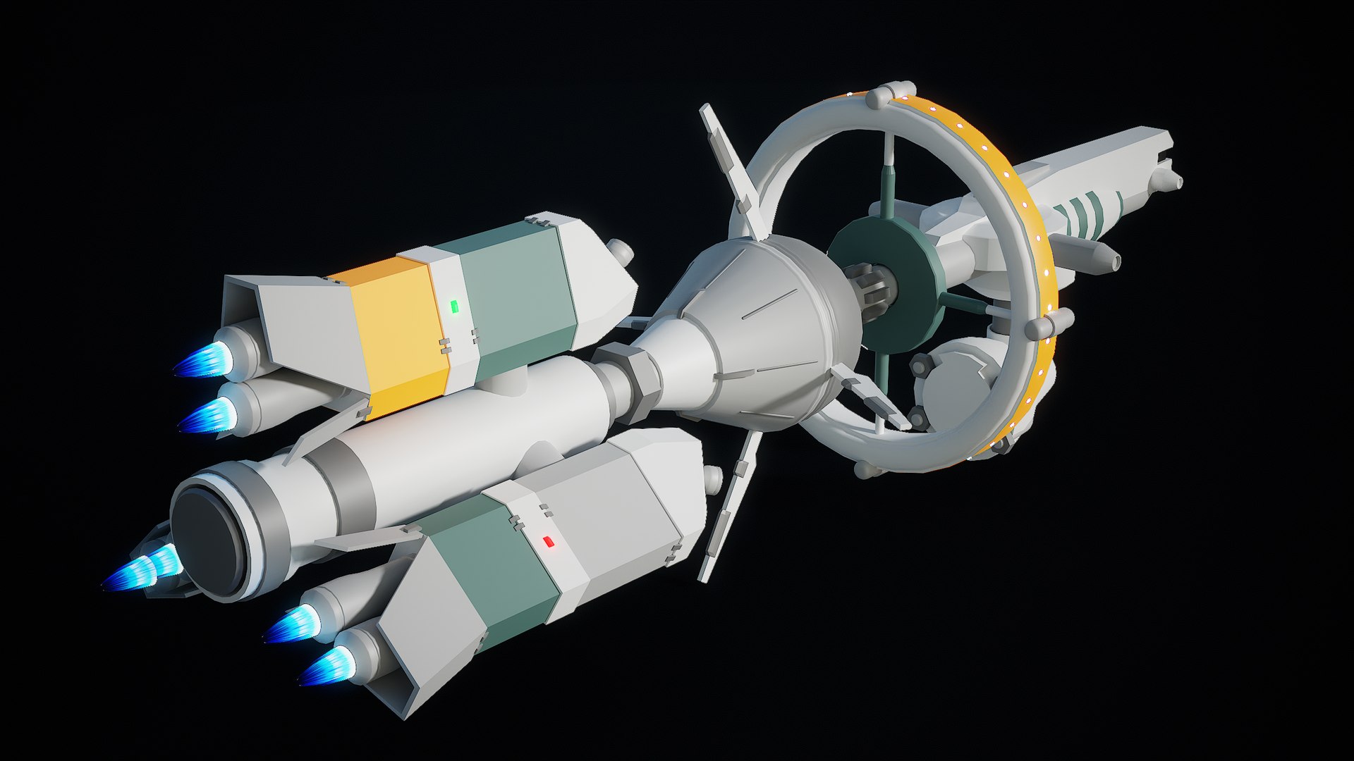 3D Lowpoly Cartoon Command Capital Spaceship 09 Rigged PBR 3D Model - TurboSquid 2153351