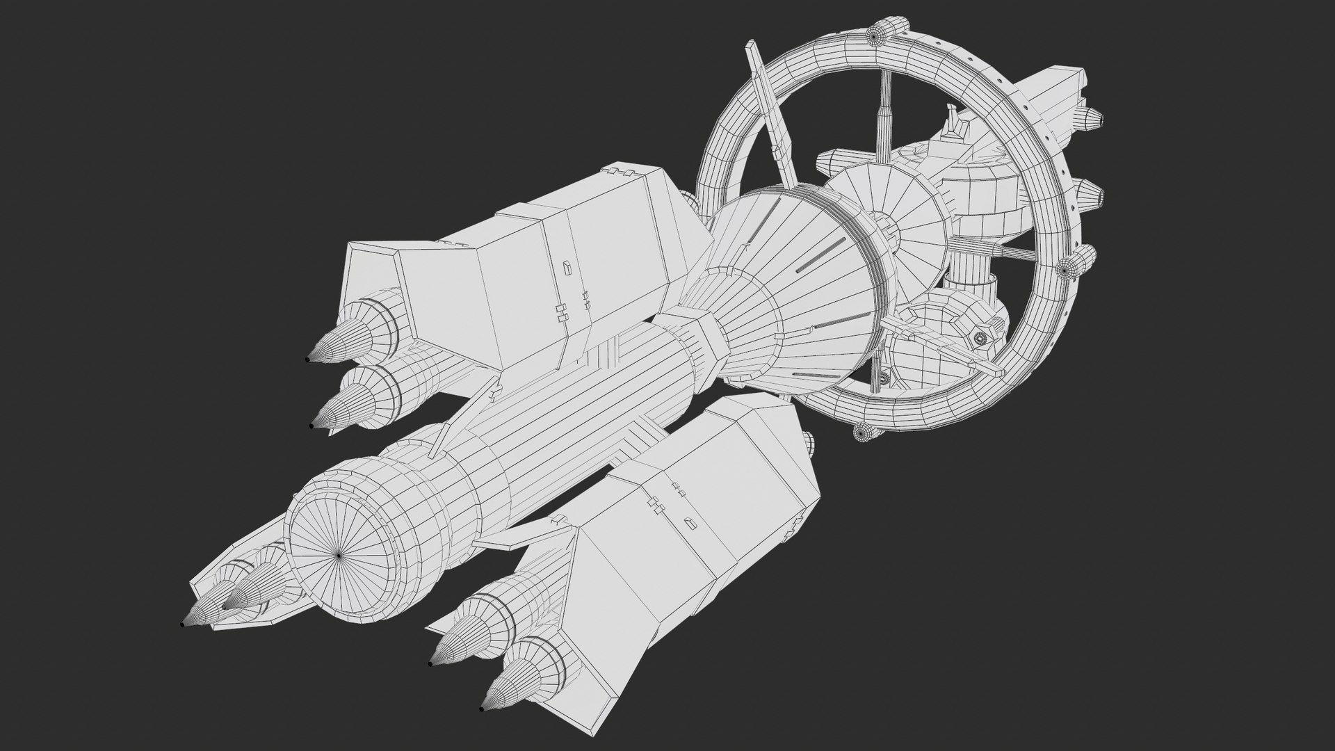 3D Lowpoly Cartoon Command Capital Spaceship 09 Rigged PBR 3D Model ...