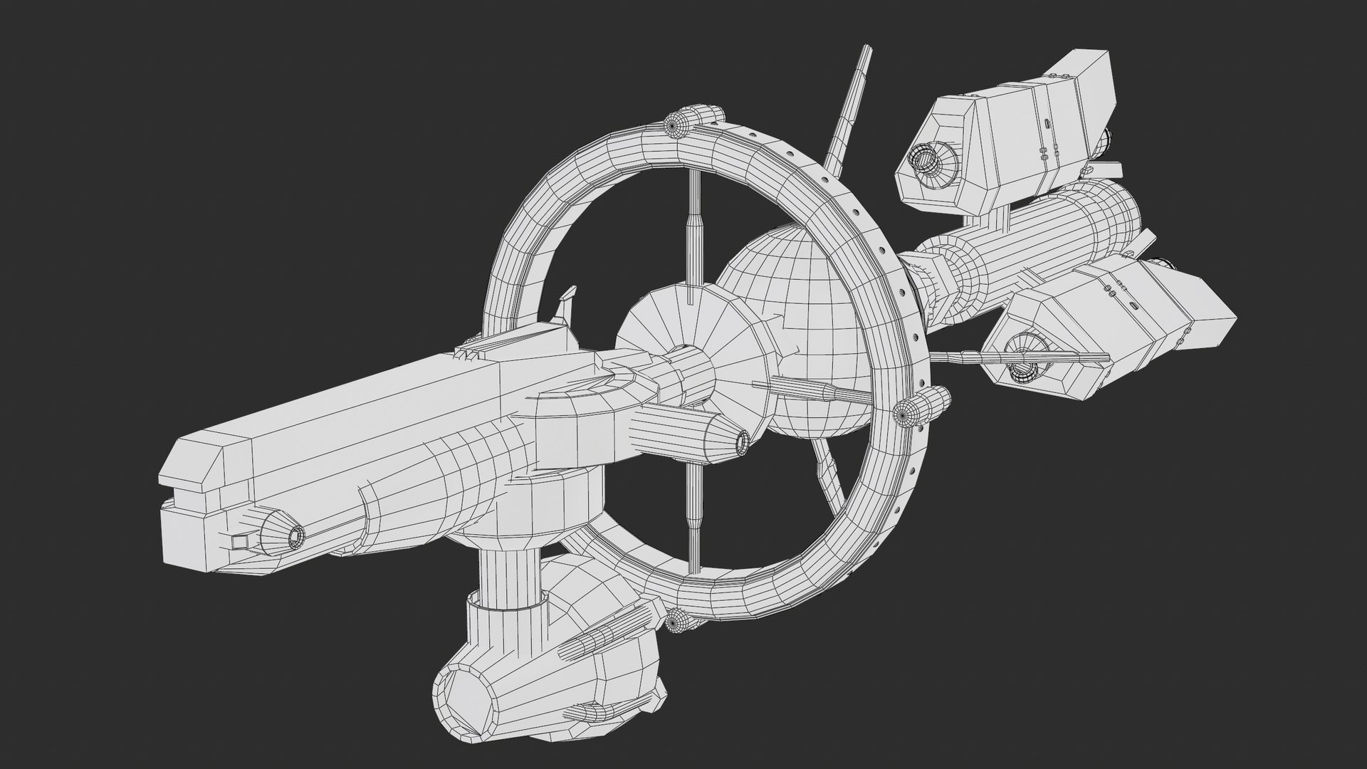 3D Lowpoly Cartoon Command Capital Spaceship 09 Rigged PBR 3D Model ...