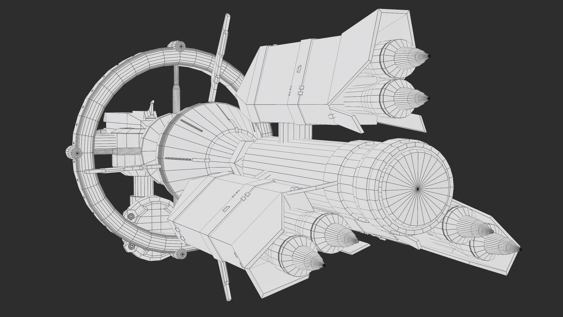 3D Lowpoly Cartoon Command Capital Spaceship 09 Rigged PBR 3D Model - TurboSquid 2153351