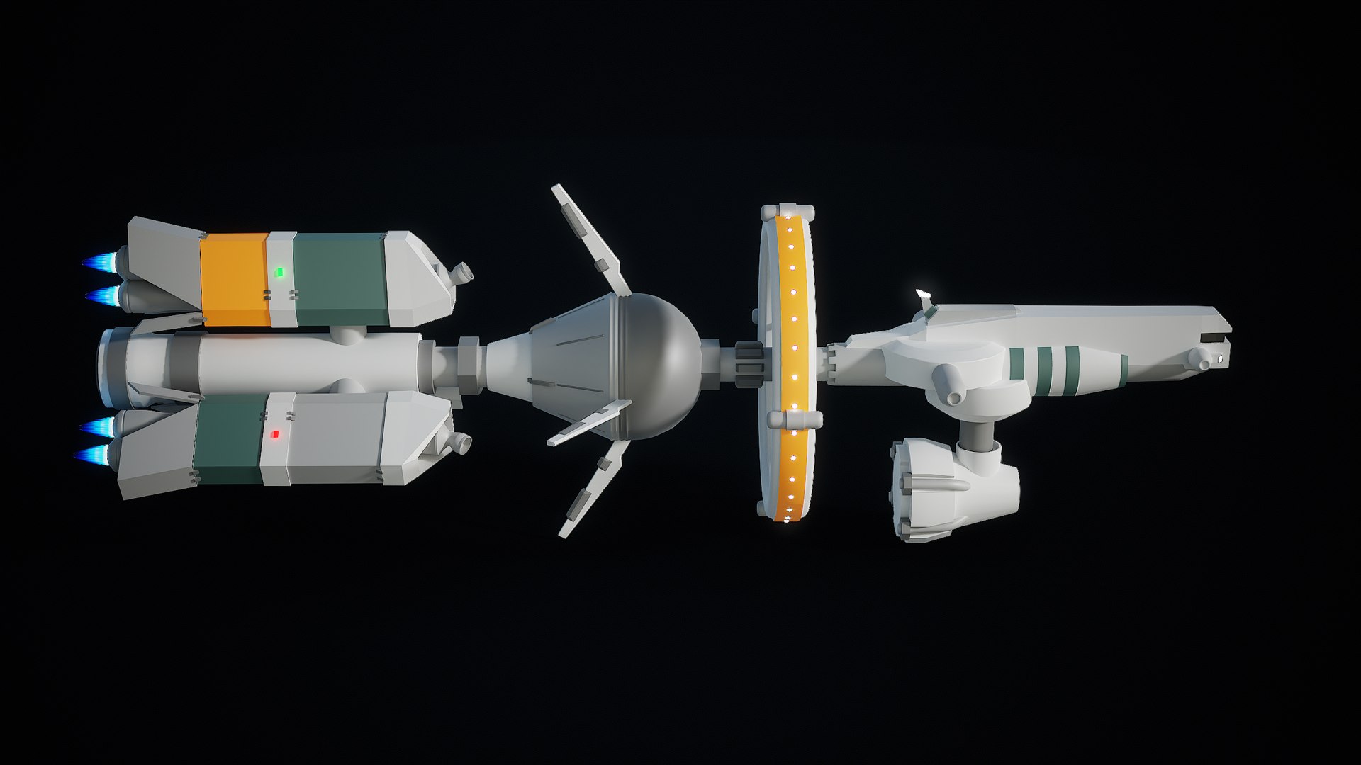 3D Lowpoly Cartoon Command Capital Spaceship 09 Rigged PBR 3D Model - TurboSquid 2153351