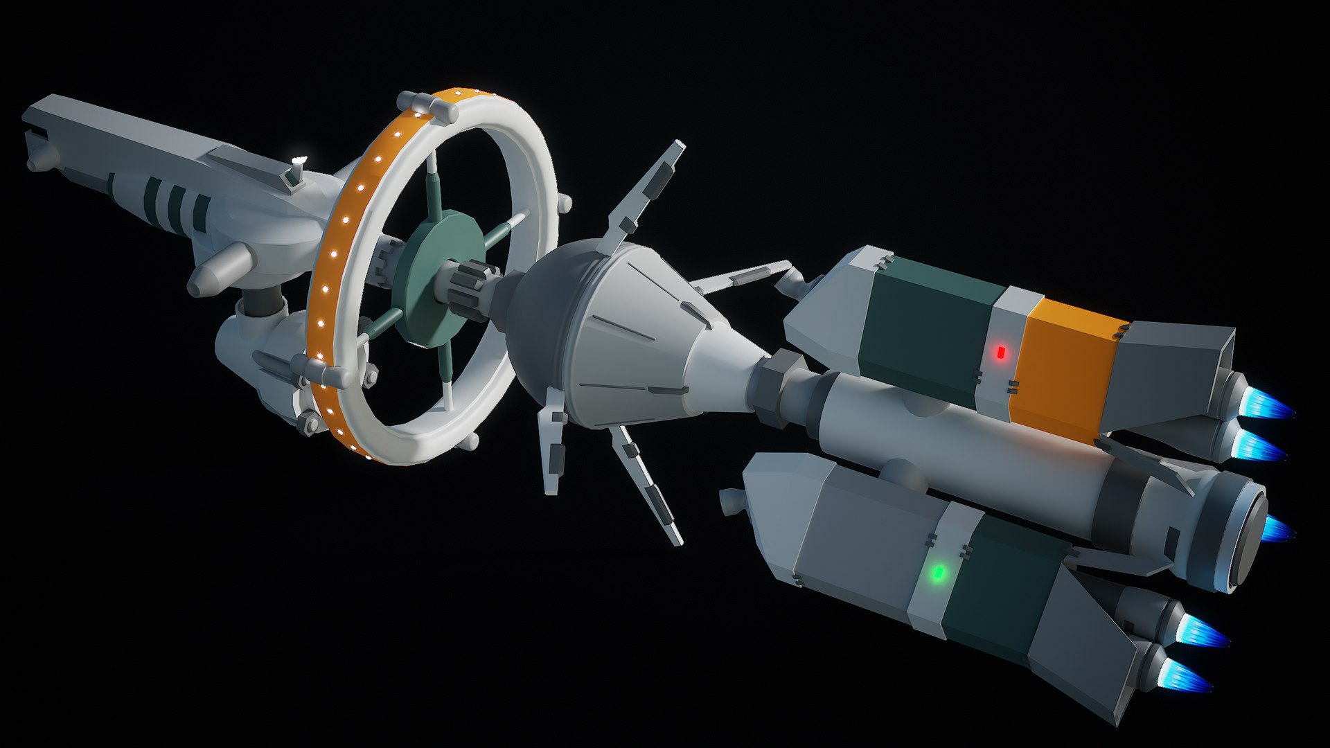 3D Lowpoly Cartoon Command Capital Spaceship 09 Rigged PBR 3D Model - TurboSquid 2153351