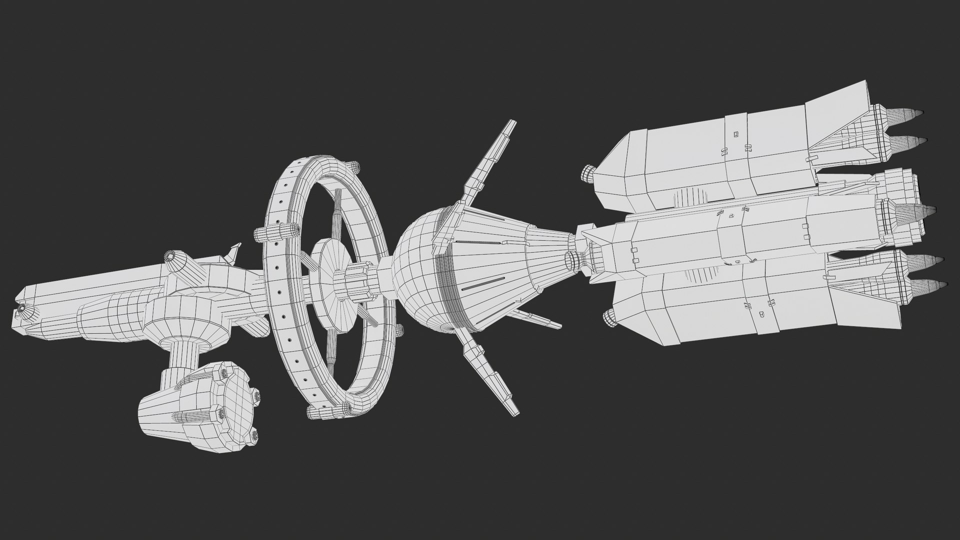 3D Lowpoly Cartoon Command Capital Spaceship 09 Rigged PBR 3D Model - TurboSquid 2153351