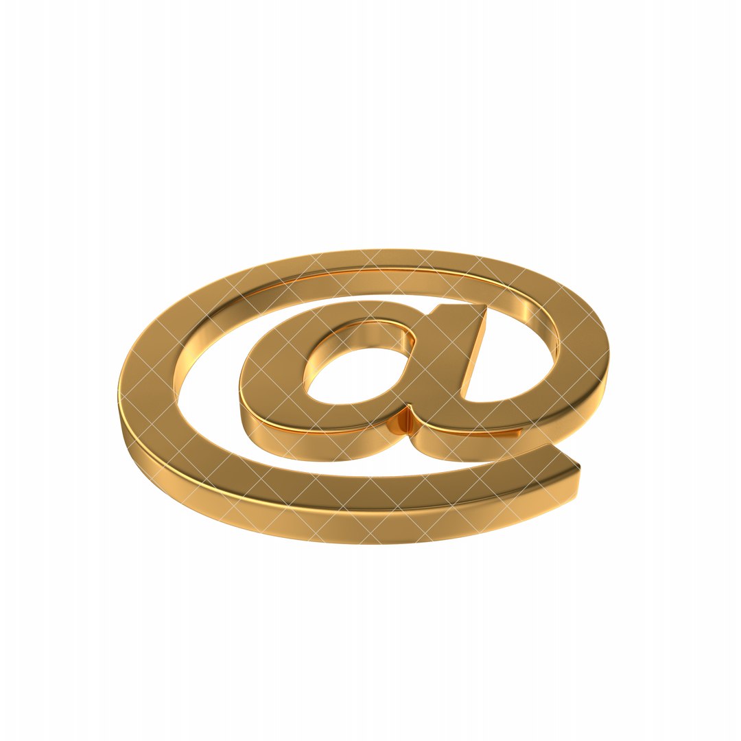 3D Golden AT Symbol - TurboSquid 2305793