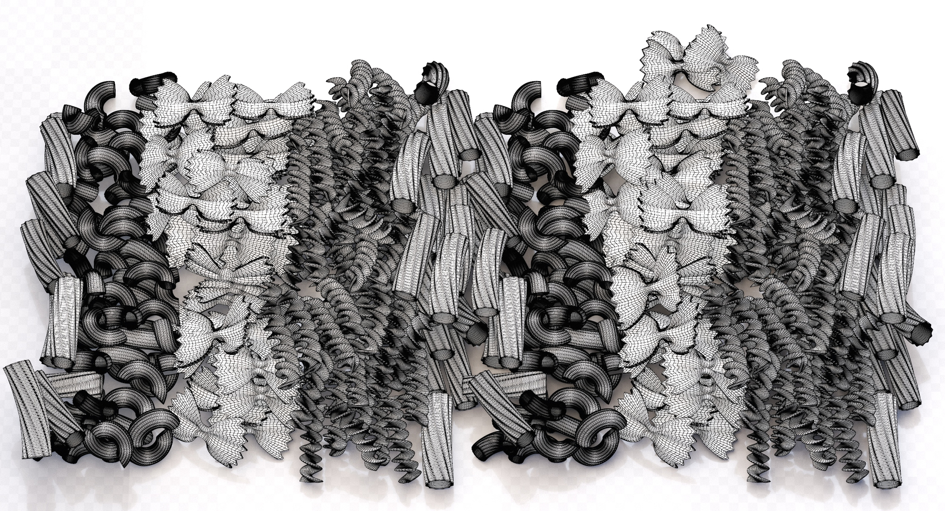 Raw pasta macaroni rigatoni 3D model - TurboSquid 1518835