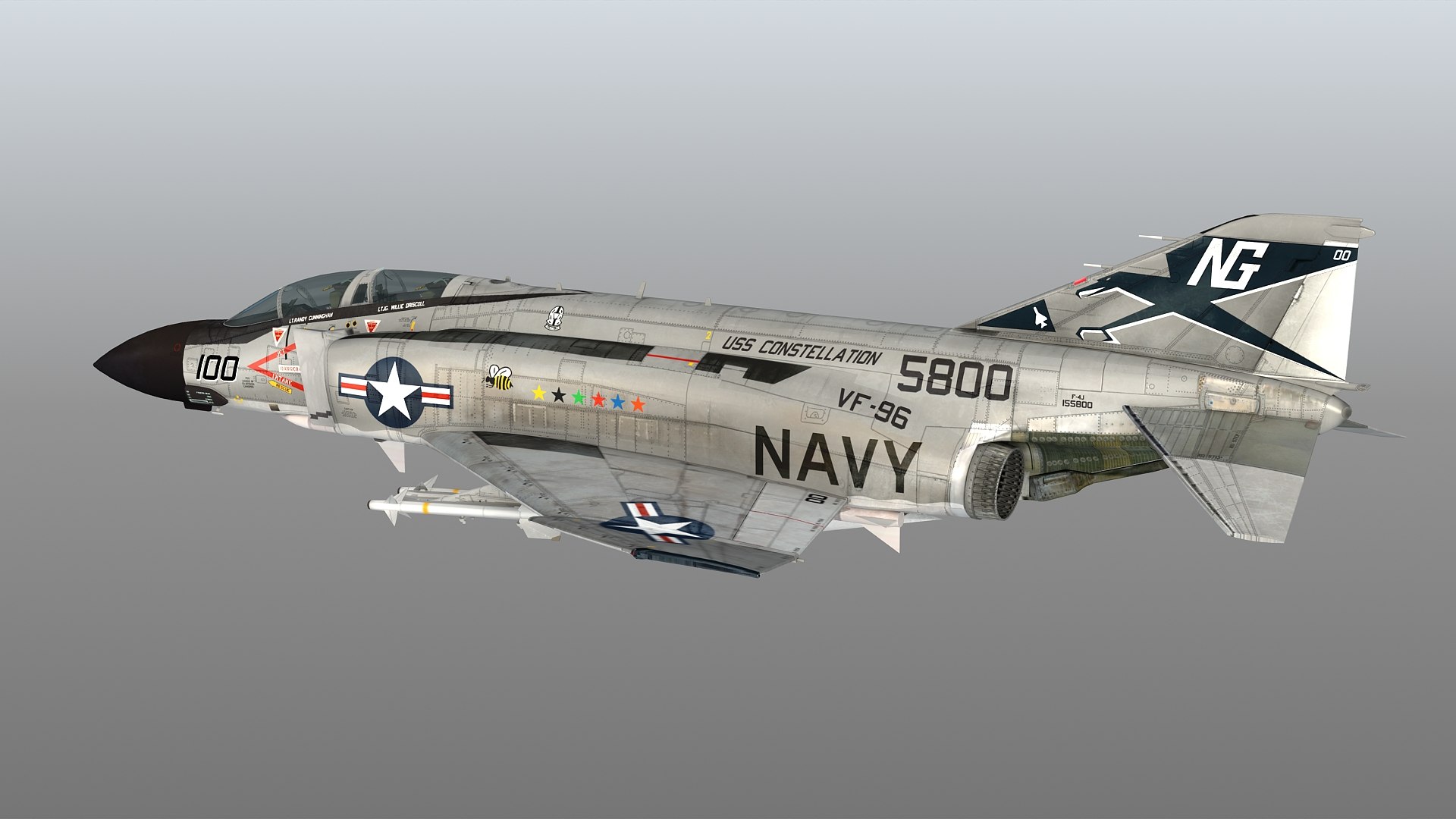 F4 J Phantom II Fighting Falcon Showtime 100 USS Constellation model ...