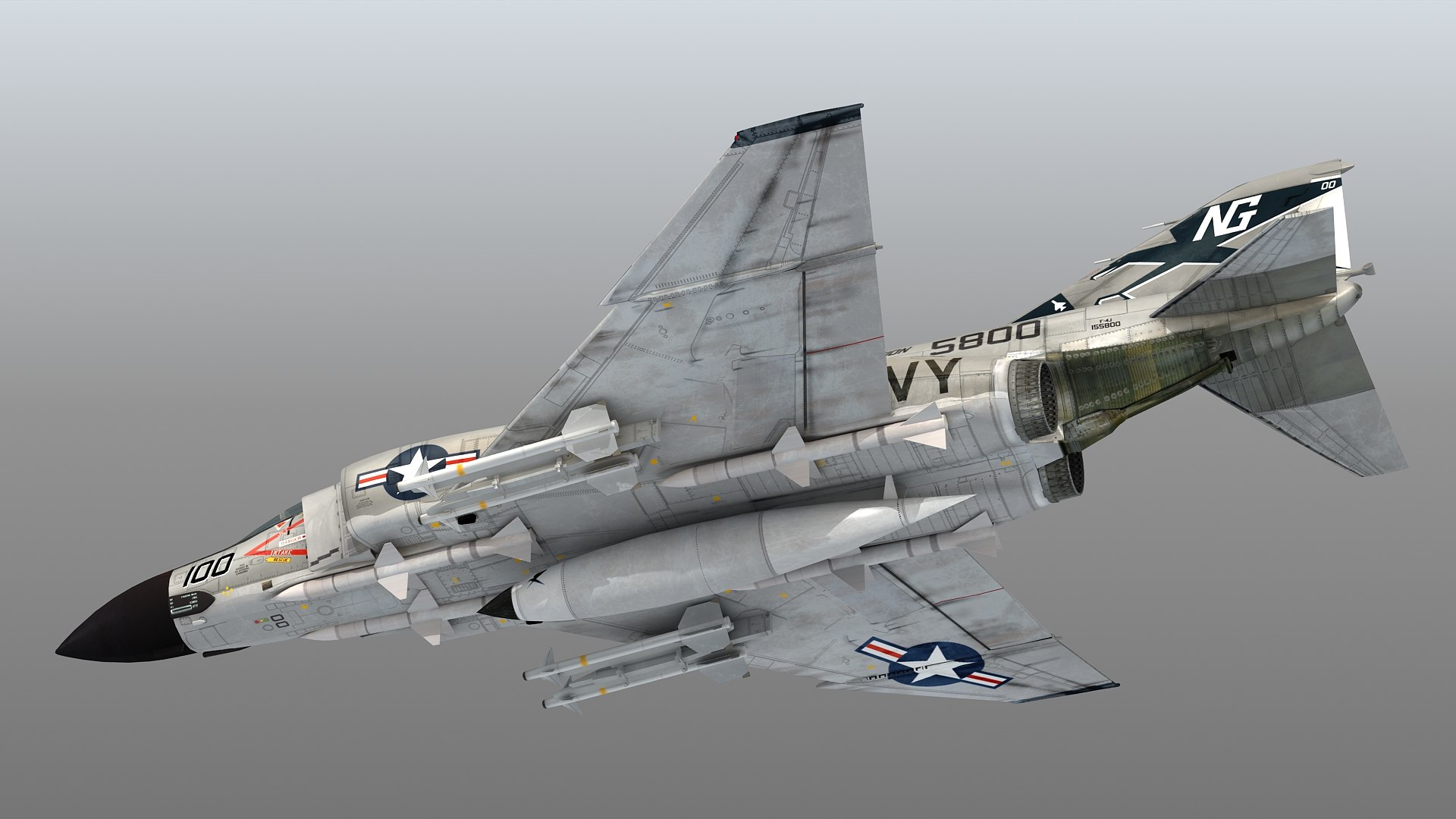 F4 J Phantom II Fighting Falcon Showtime 100 USS Constellation model ...