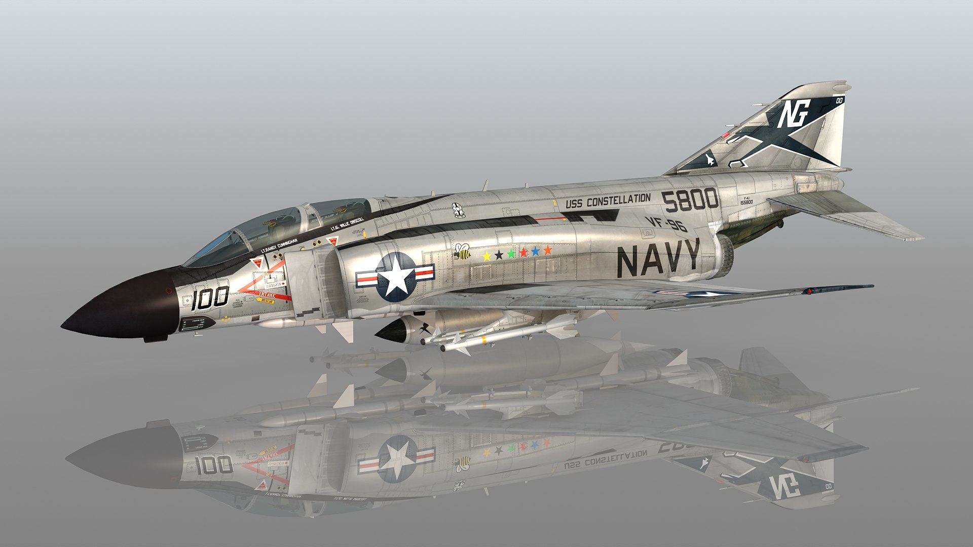 F4 J Phantom II Fighting Falcon Showtime 100 USS Constellation model ...