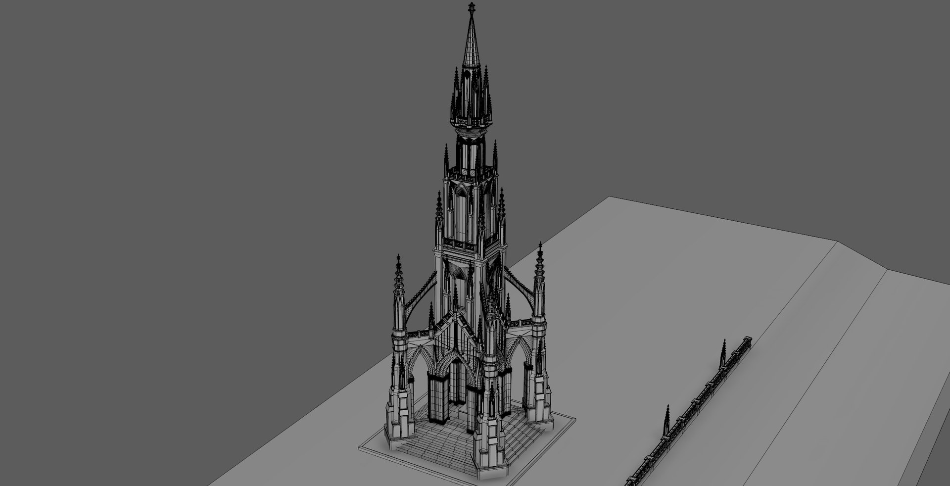 3D The Scott Monument Landscape - TurboSquid 2163294