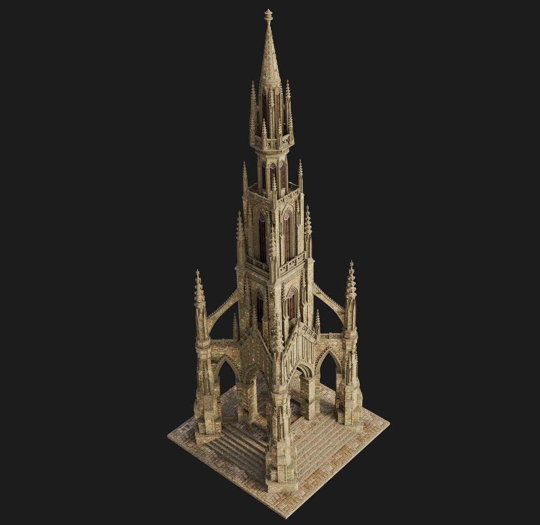 3D The Scott Monument Landscape - TurboSquid 2163294