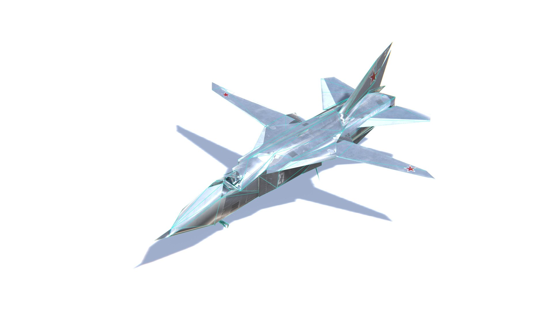 3D Model SU-24 Fencer Jet Fighter Aircraft Low-poly 3D Model ...