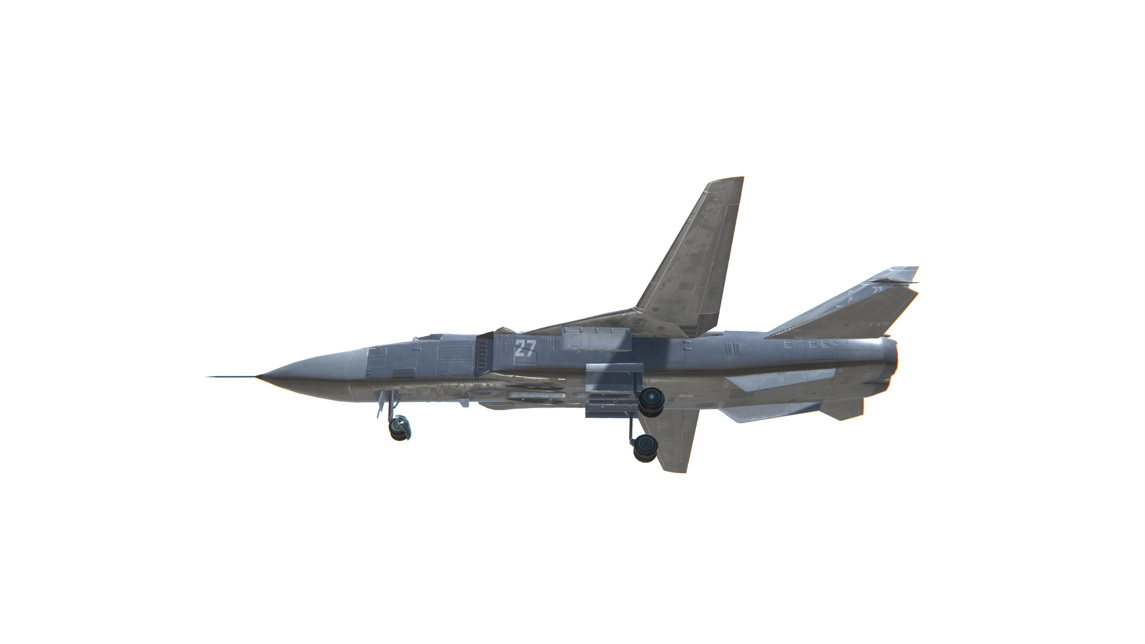 3D model SU-24 Fencer Jet Fighter Aircraft Low-poly 3D model ...