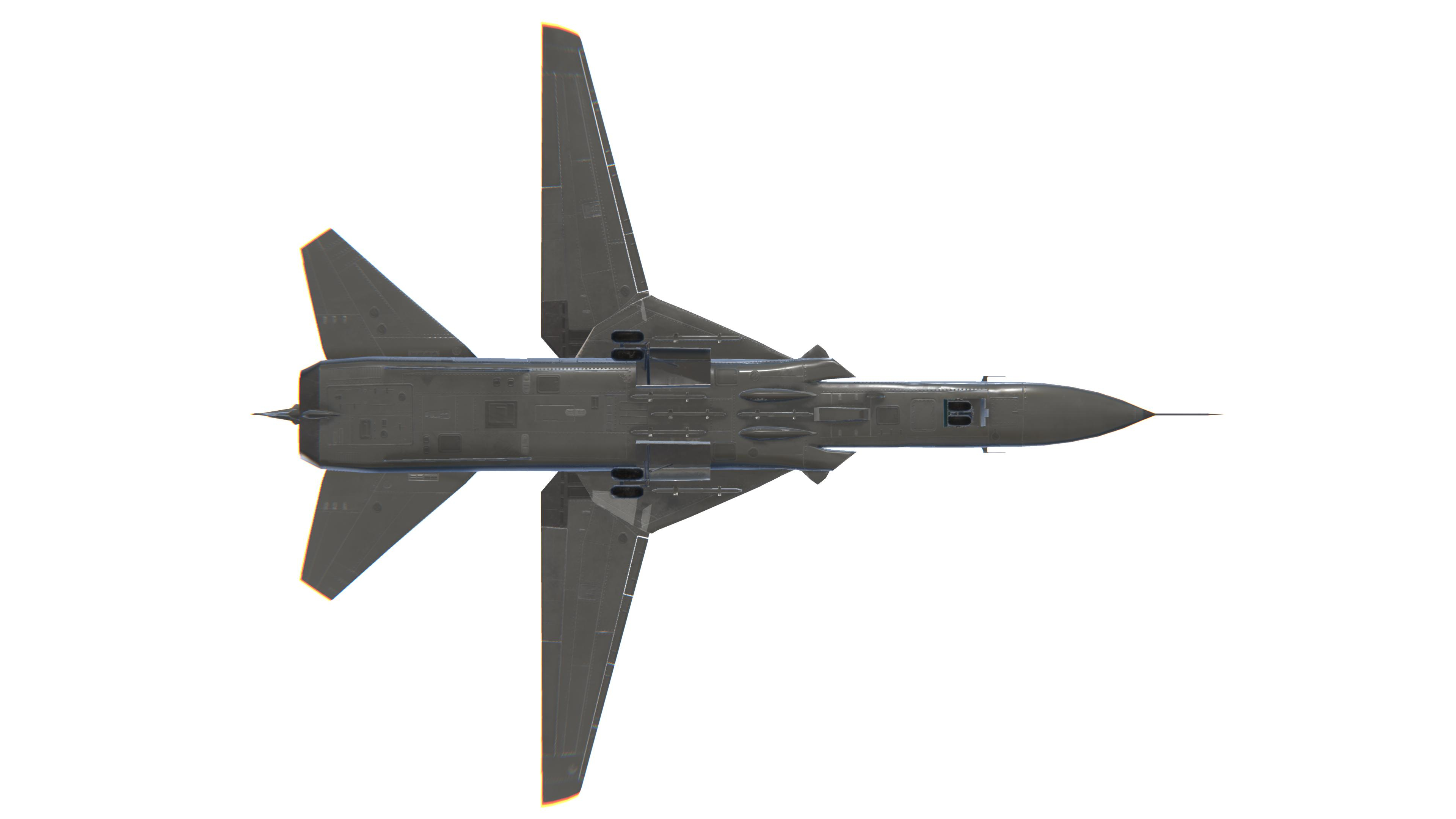 3D model SU-24 Fencer Jet Fighter Aircraft Low-poly 3D model ...