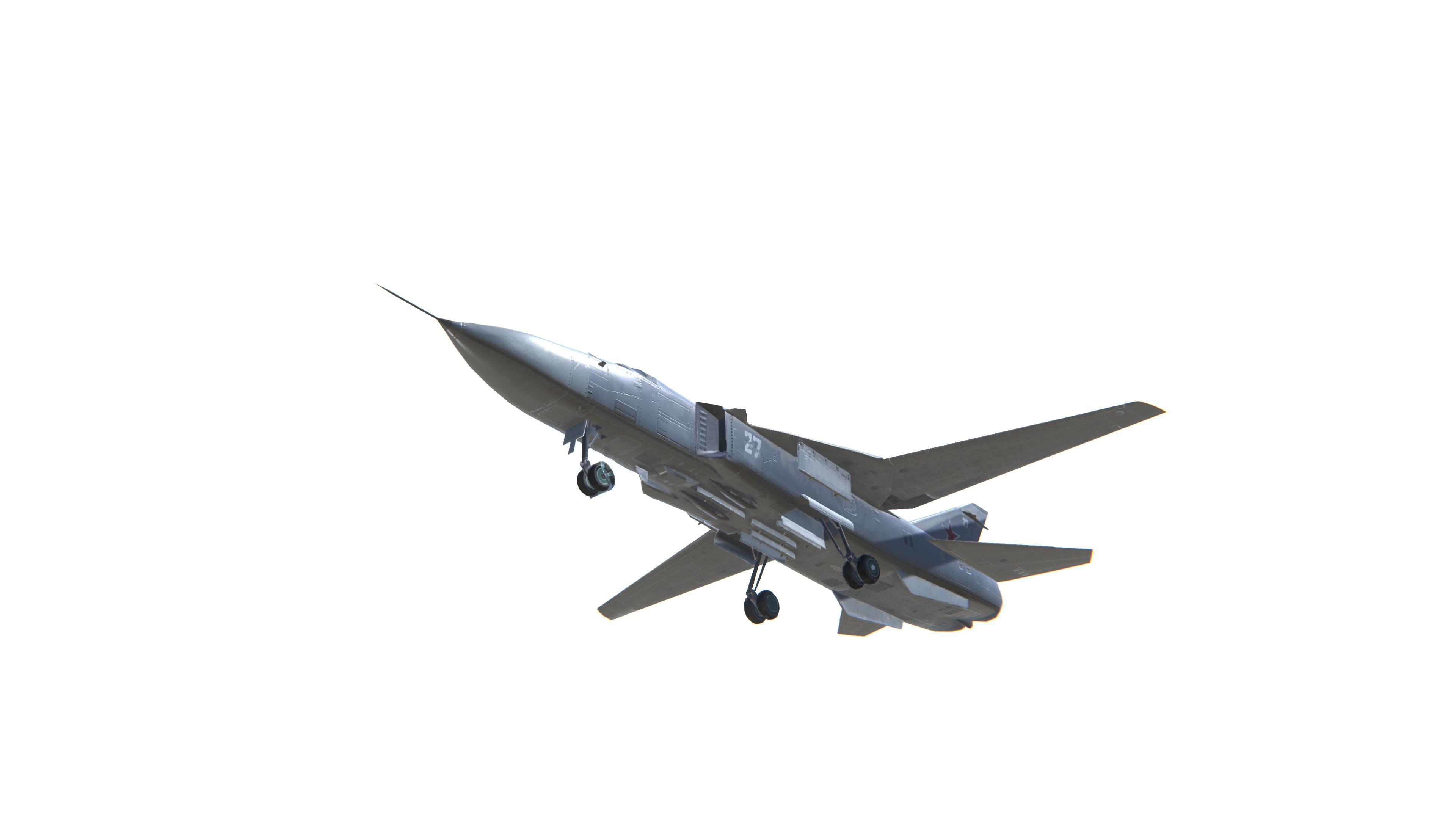 3D model SU-24 Fencer Jet Fighter Aircraft Low-poly 3D model ...