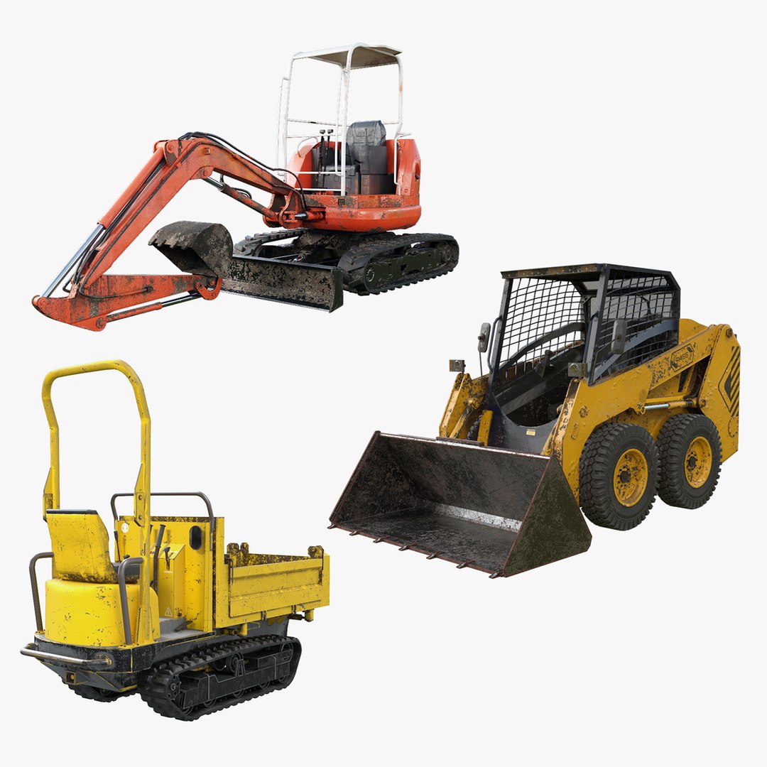 Compact Construction Machines Collection Used 3D Model - TurboSquid 2147791