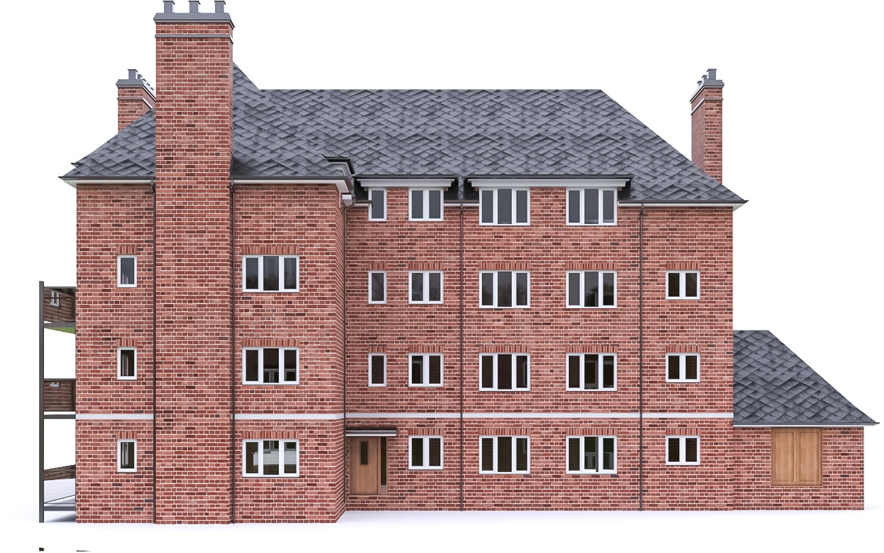 English Brick Building 3D Model - TurboSquid 1260775
