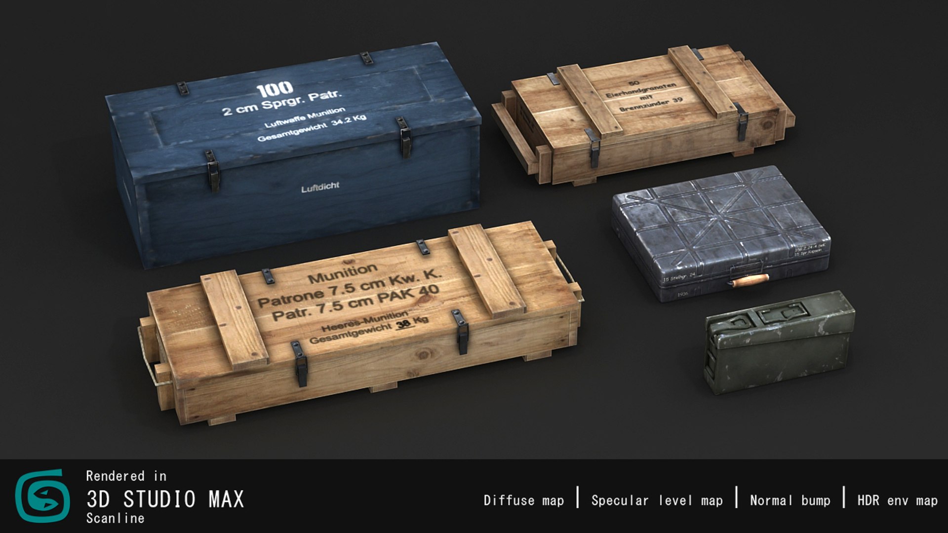 German Crates 3d Max